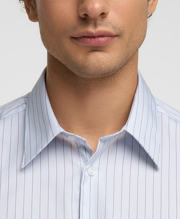 Рубашка из премиального хлопка Super 100'S, прямой силуэт в бордовом ...