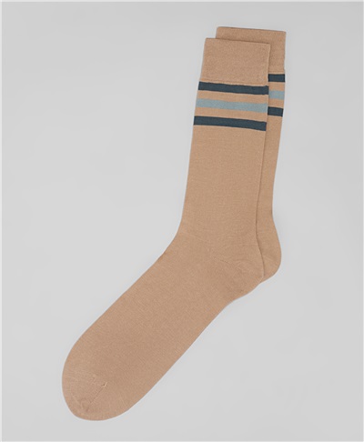 Носки повседневные с полосками, из хлопка в бежевом цвете SK-0365 BEIGE ...