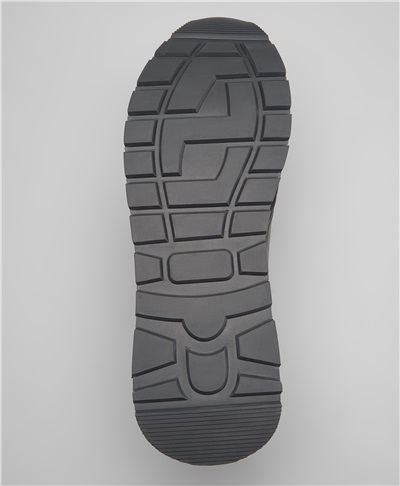 Кроссовки из натуральной кожи в футбольной стилистике в чёрном цвете SS ...