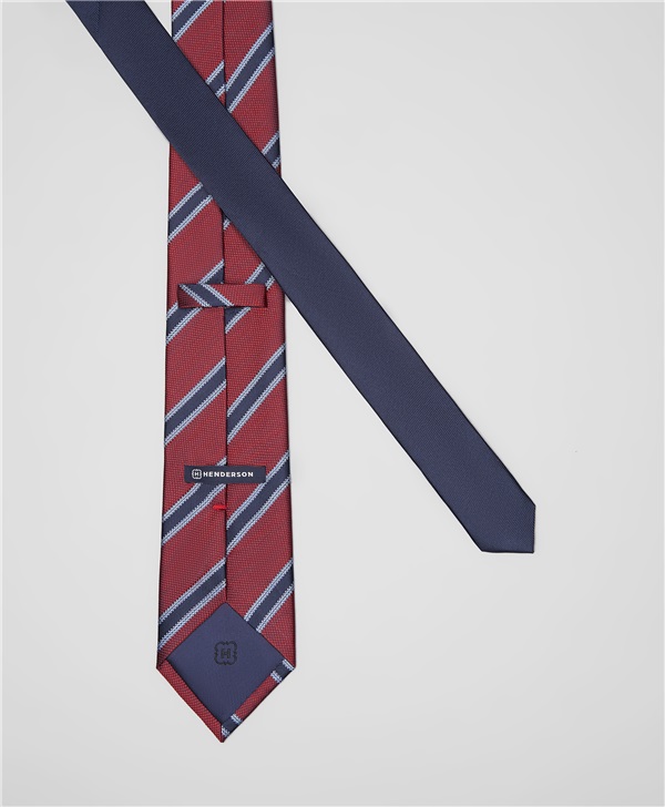 Галстук шёлковый жаккардовый с концом из контрастной ткани в красном ...